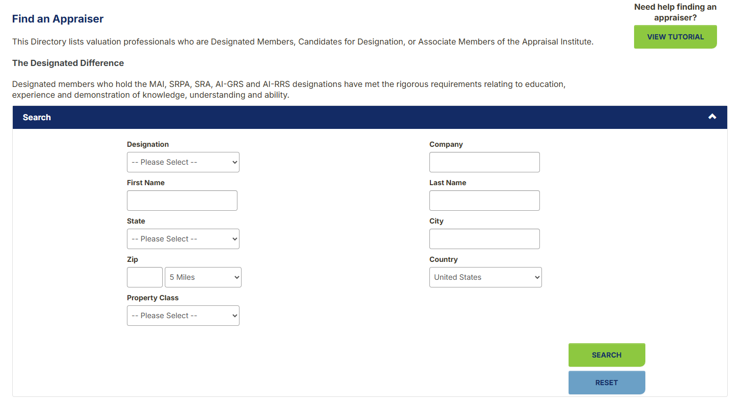 How do I find an appraiser? – Support Center